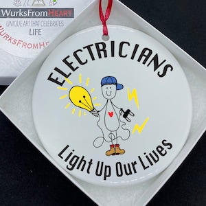 Personalized Christmas Ornament for Electrician - Gift for Electrical ...
