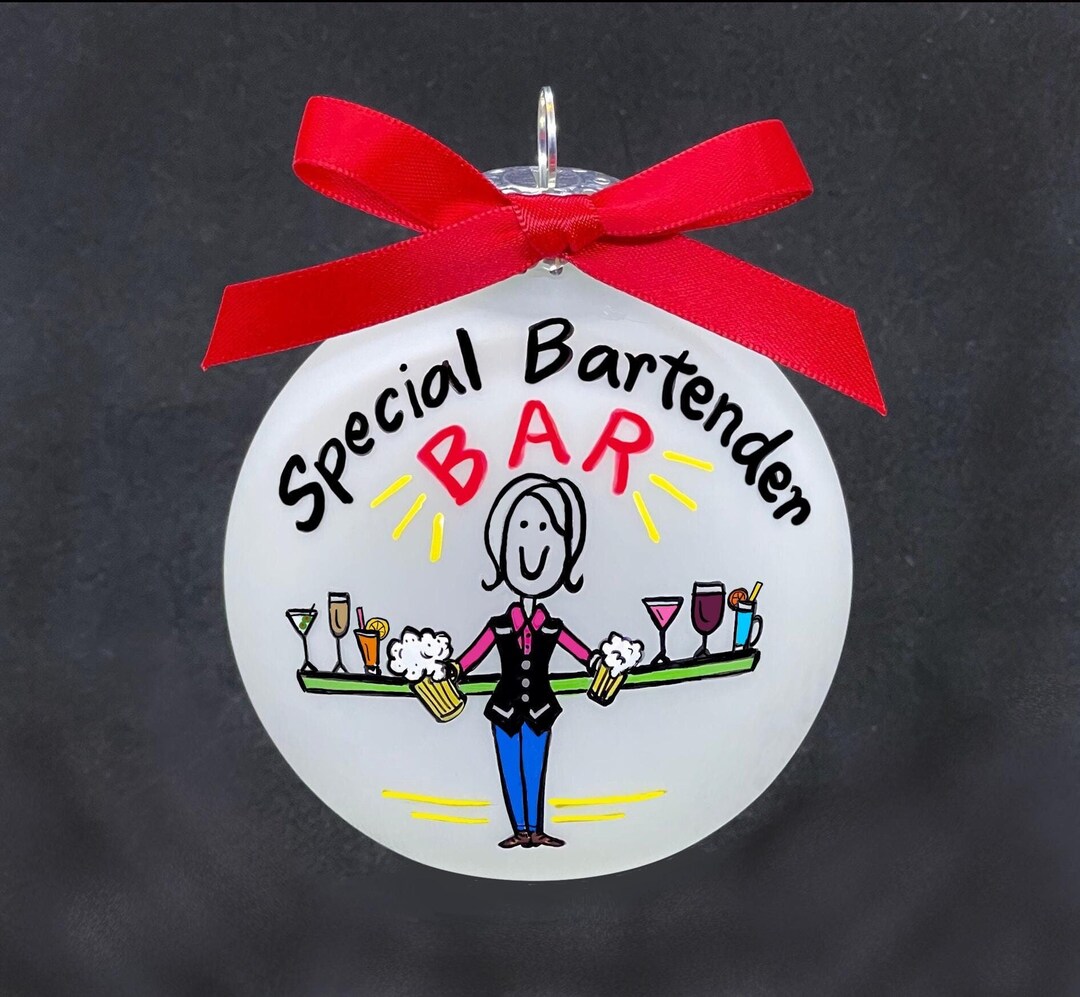Female Bartender Christmas Ornament , Gift for Cocktail Waitress ...