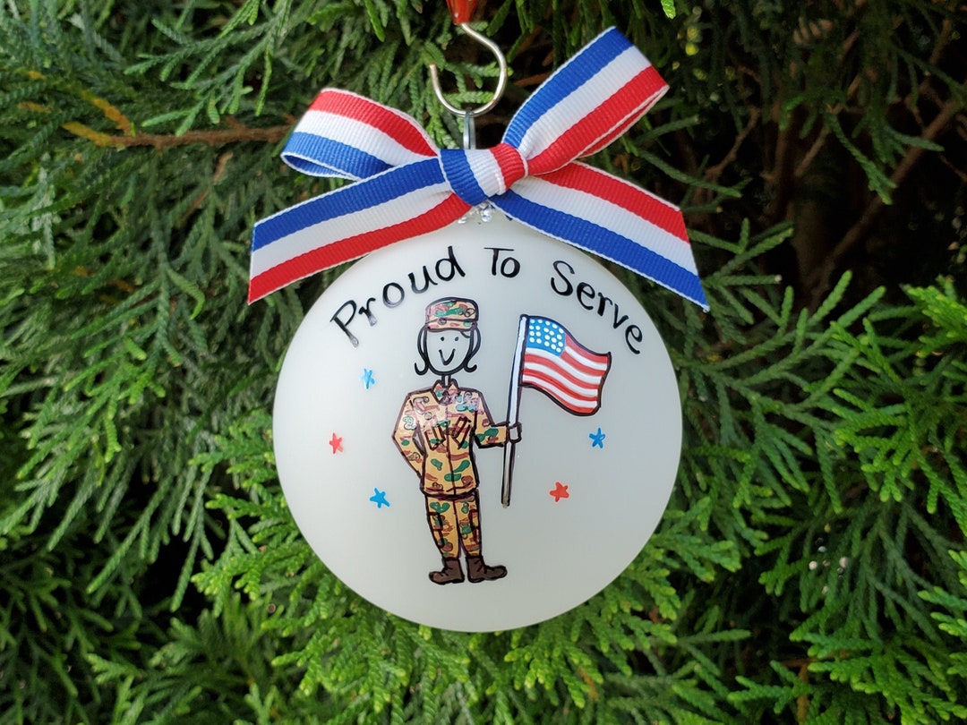 Military Veteran Christmas Ornament - Female Army Soldier Ornament ...