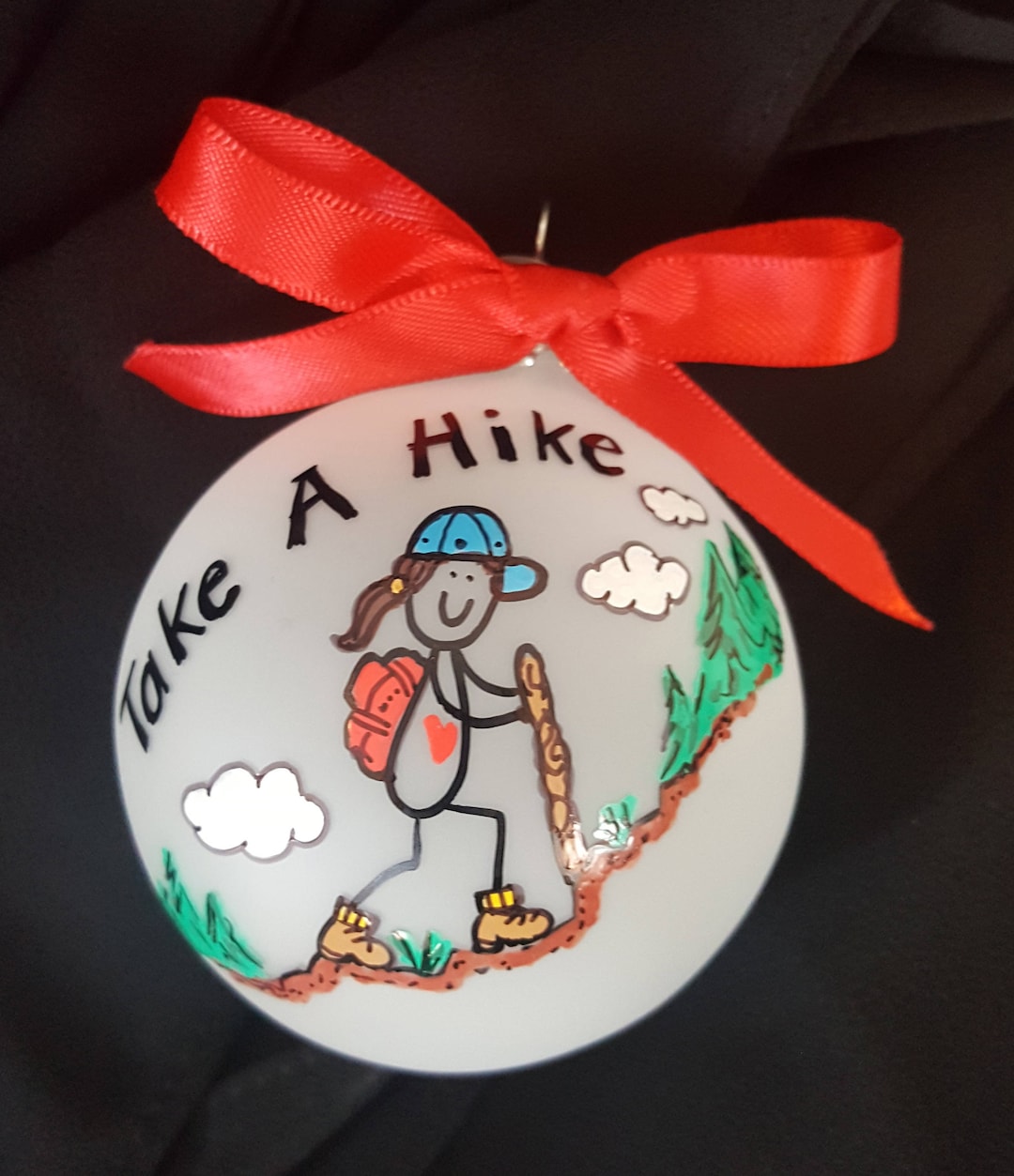 Hiking Female Christmas Ornament Custom Personalized Hiking Ornament ...