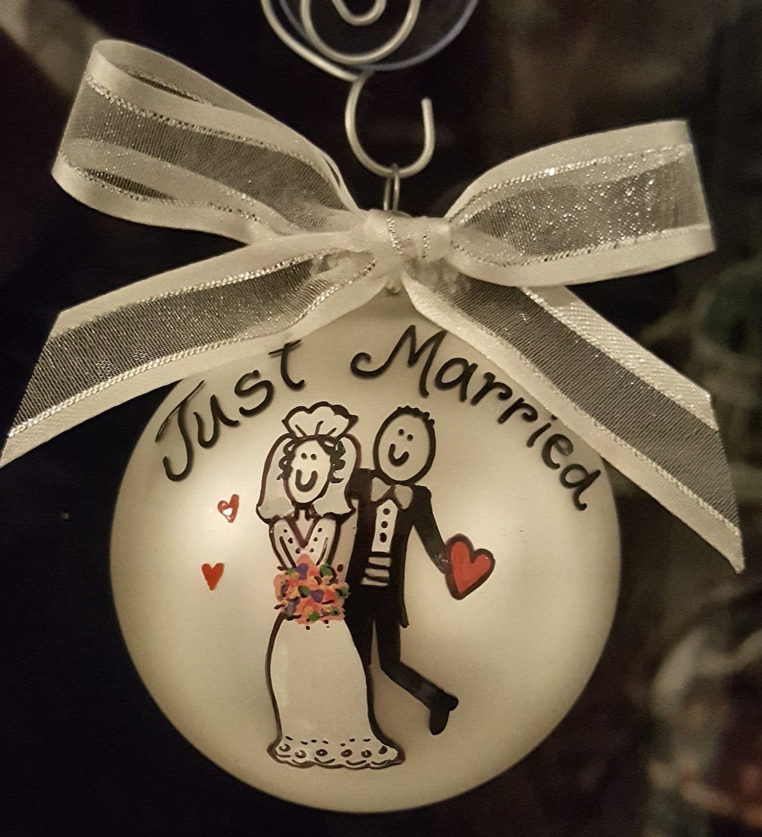 Hand Painted Wedding Ornament for the Special Couple - Personalize With ...