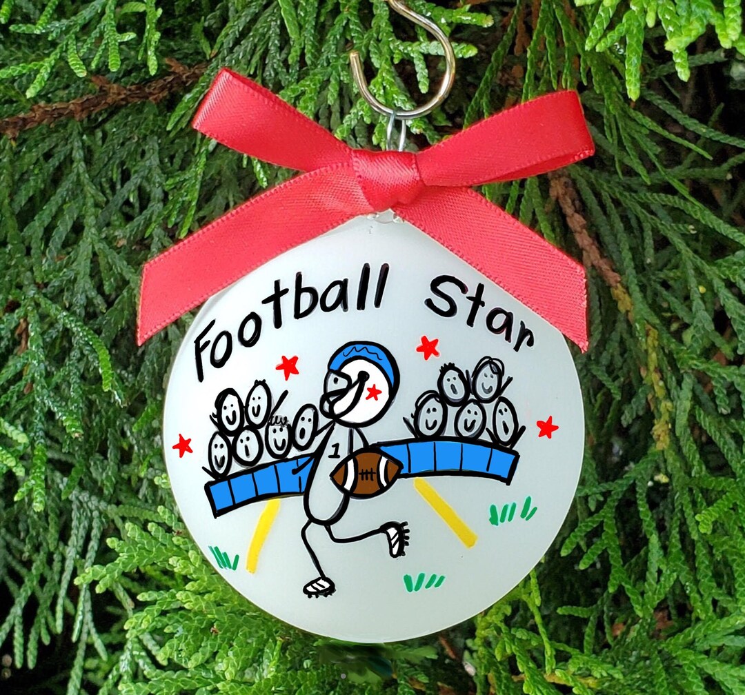 Football Player Christmas Ornament - High School Football Personalized ...