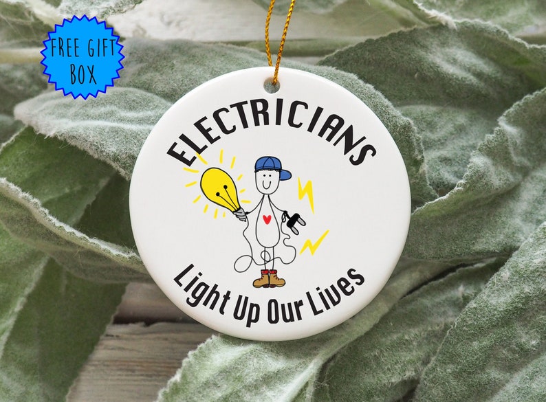 Personalized Christmas Ornament for Electrician Gift for - Etsy