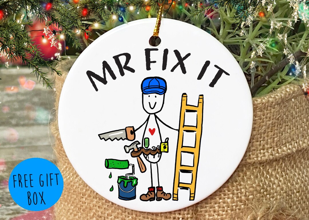 Handyman Christmas Ornament , Building Maintenance Man , Personalized ...