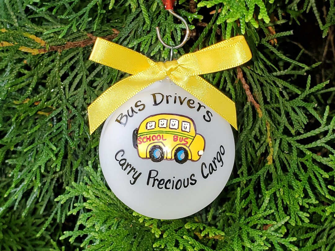 Bus Driver Personalized Gift , Big Yellow Bus Custom Christmas Ornament ...