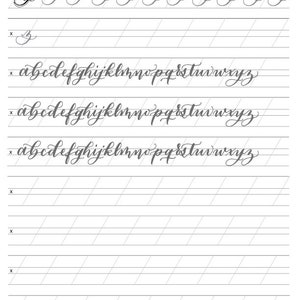 Hairline Style Modern Calligraphy Alphabet Practice Sheets | Modern ...