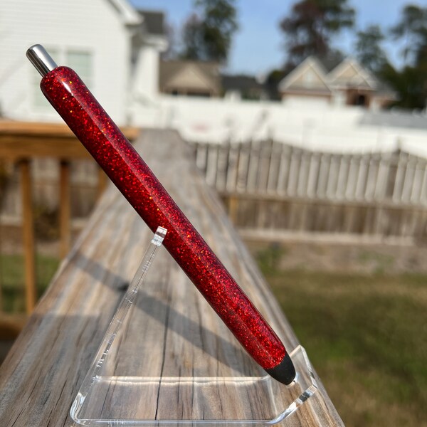 Red and Black Glitter Pen - Etsy
