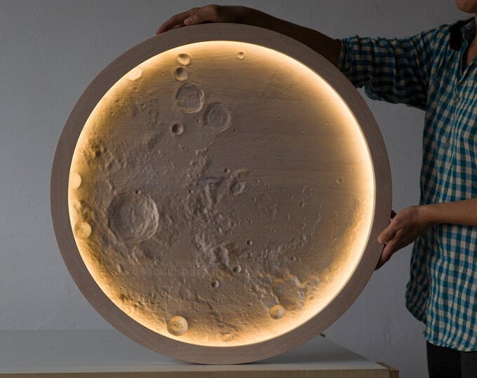 Wooden Wall Lamp white Eclipse / Led Wall Lamp - Etsy