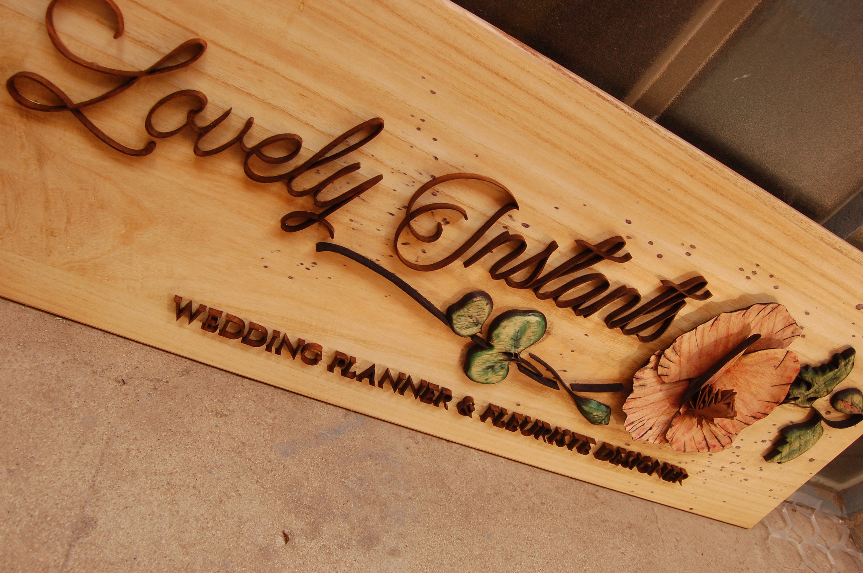 Custom Wooden Floral Sign | Etsy