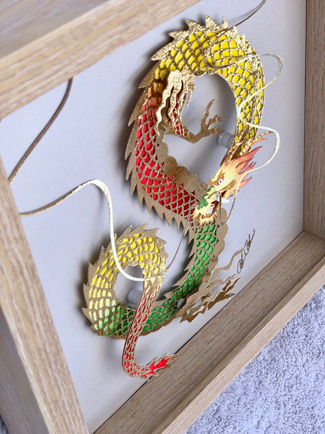 Chingese Dragon 3D Paper Art - Etsy