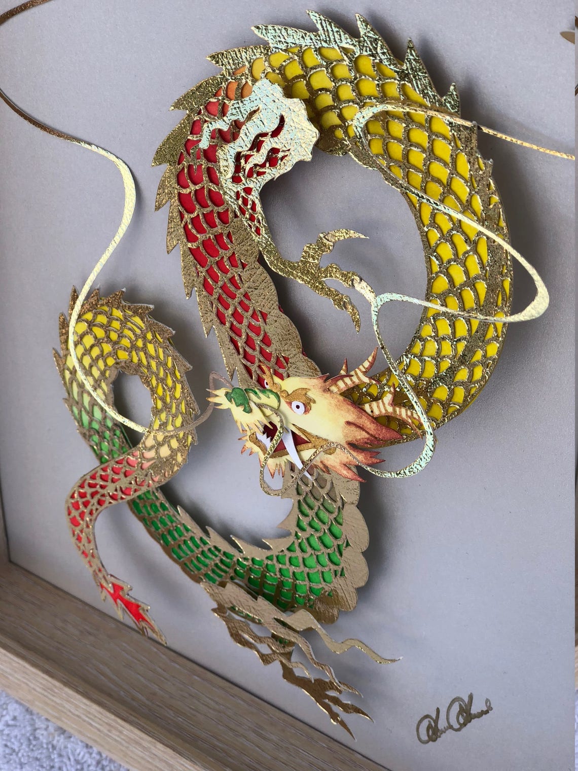 Chingese Dragon 3D Paper Art - Etsy