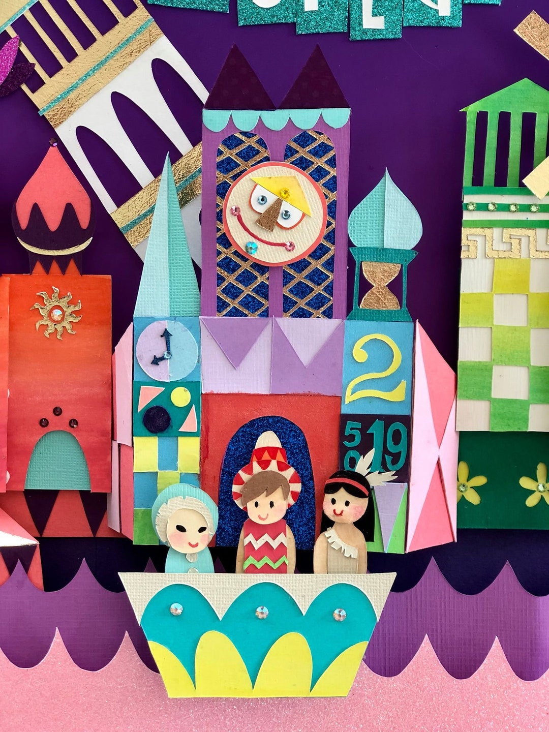 It's A Small World 3D Paper Art Illustration - Etsy