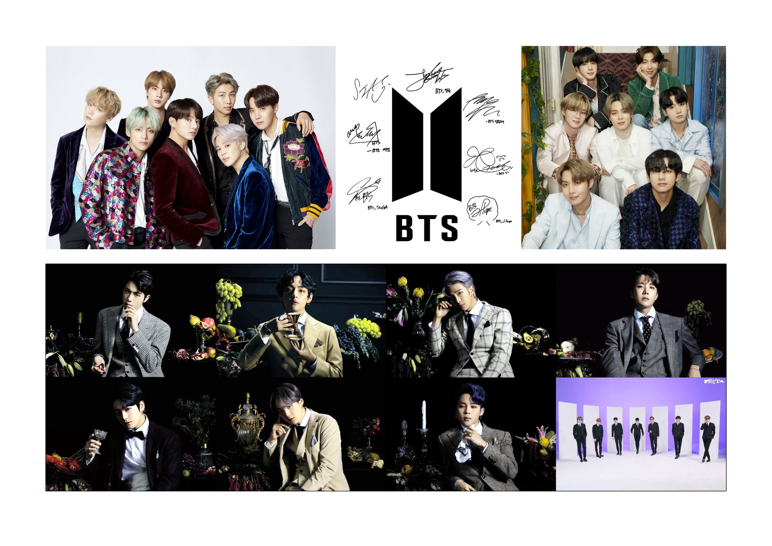 BTS Collage Poster KPOP Jin Suga J-hope RM Jimin V | Etsy UK