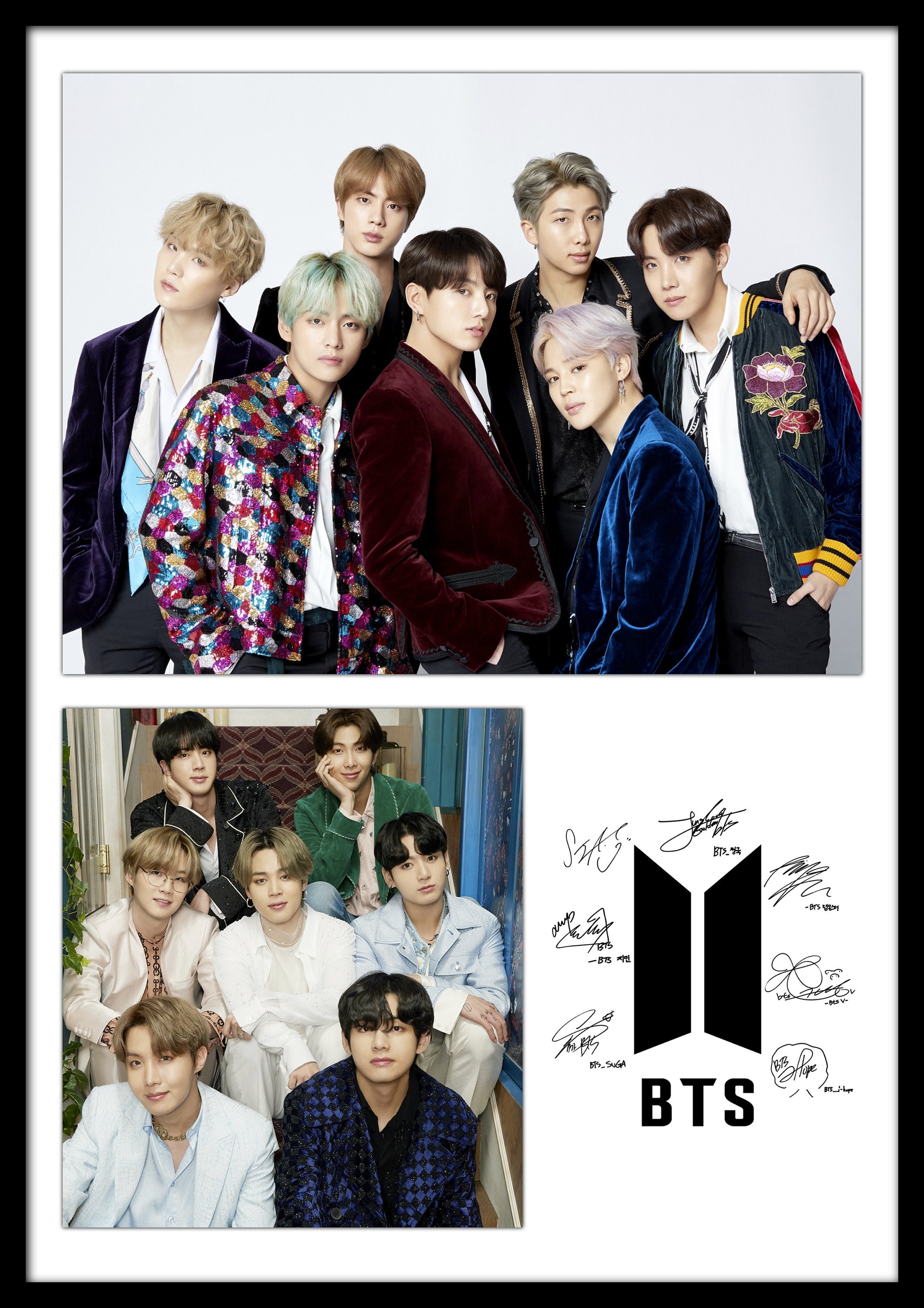 BTS Collage Poster KPOP Jin Suga J-hope RM Jimin V | Etsy