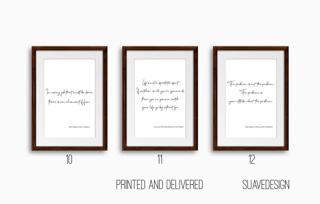 Set of 3 Motivational Walt Disney Quotes Prints Famous Wall Art ...