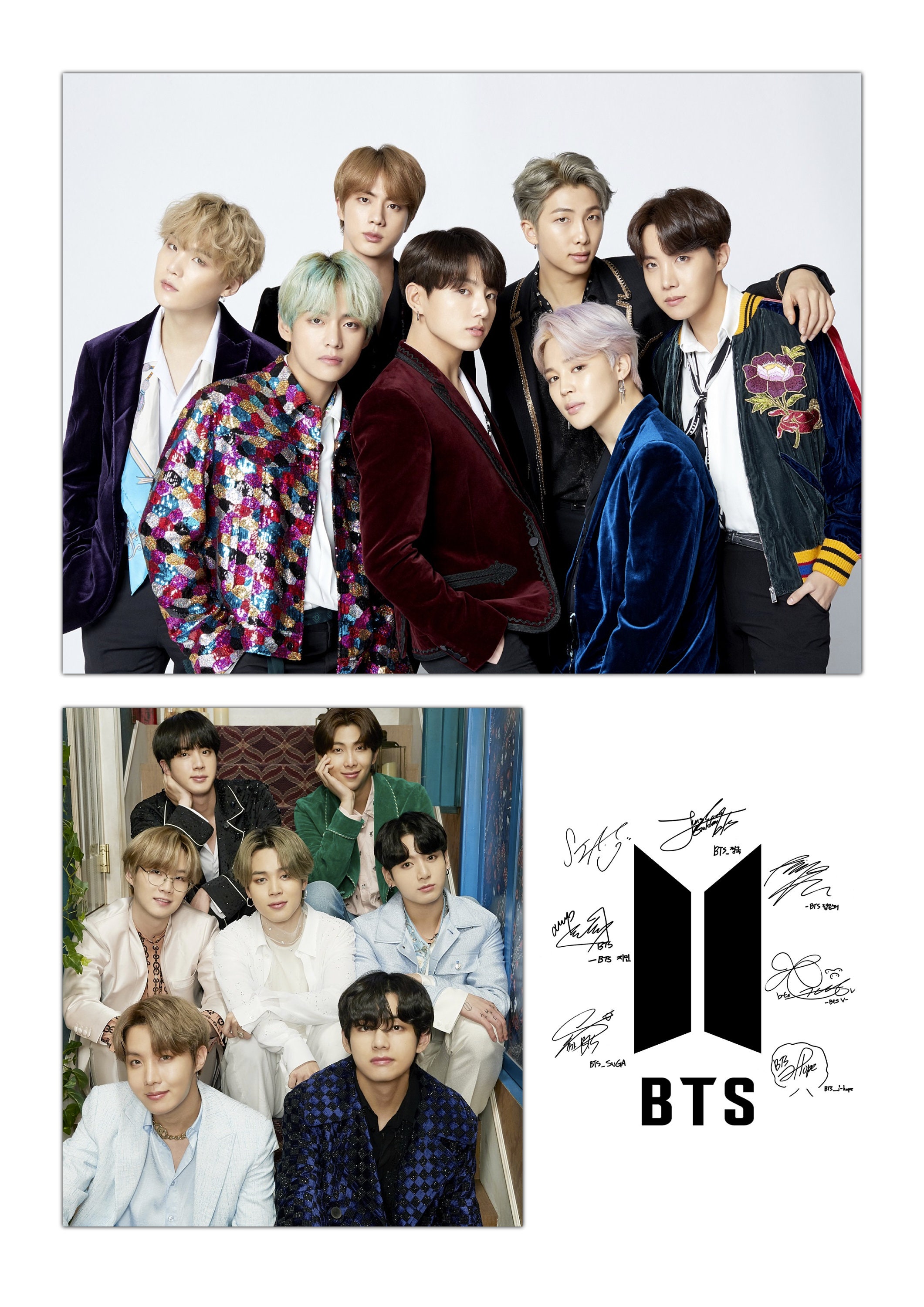 BTS Collage Poster KPOP Jin Suga J-hope RM Jimin V | Etsy