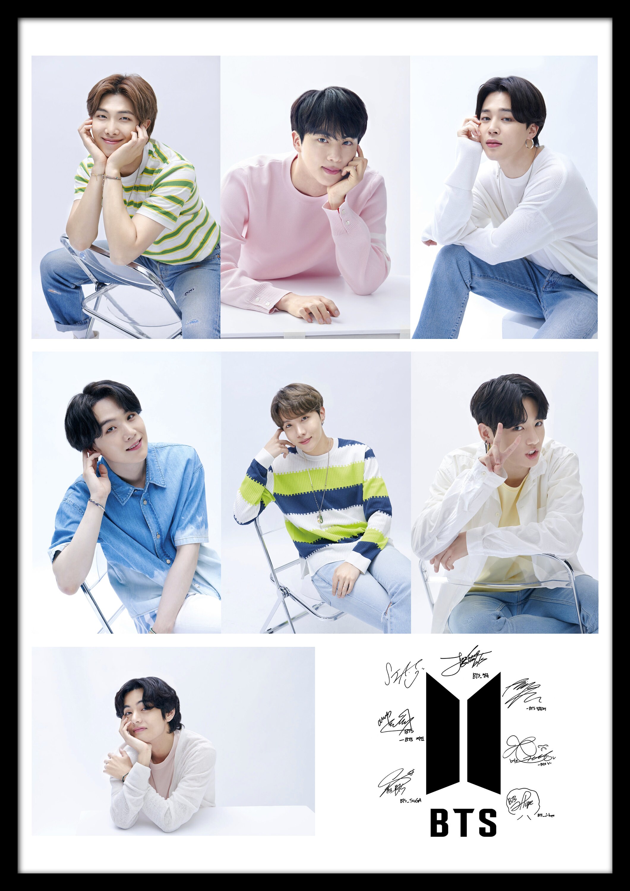 BTS Poster Collage With Jin Suga J-hope RM Jimin V - Etsy