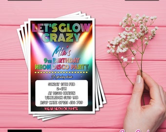 Uv Glow Party Invitations - Etsy UK