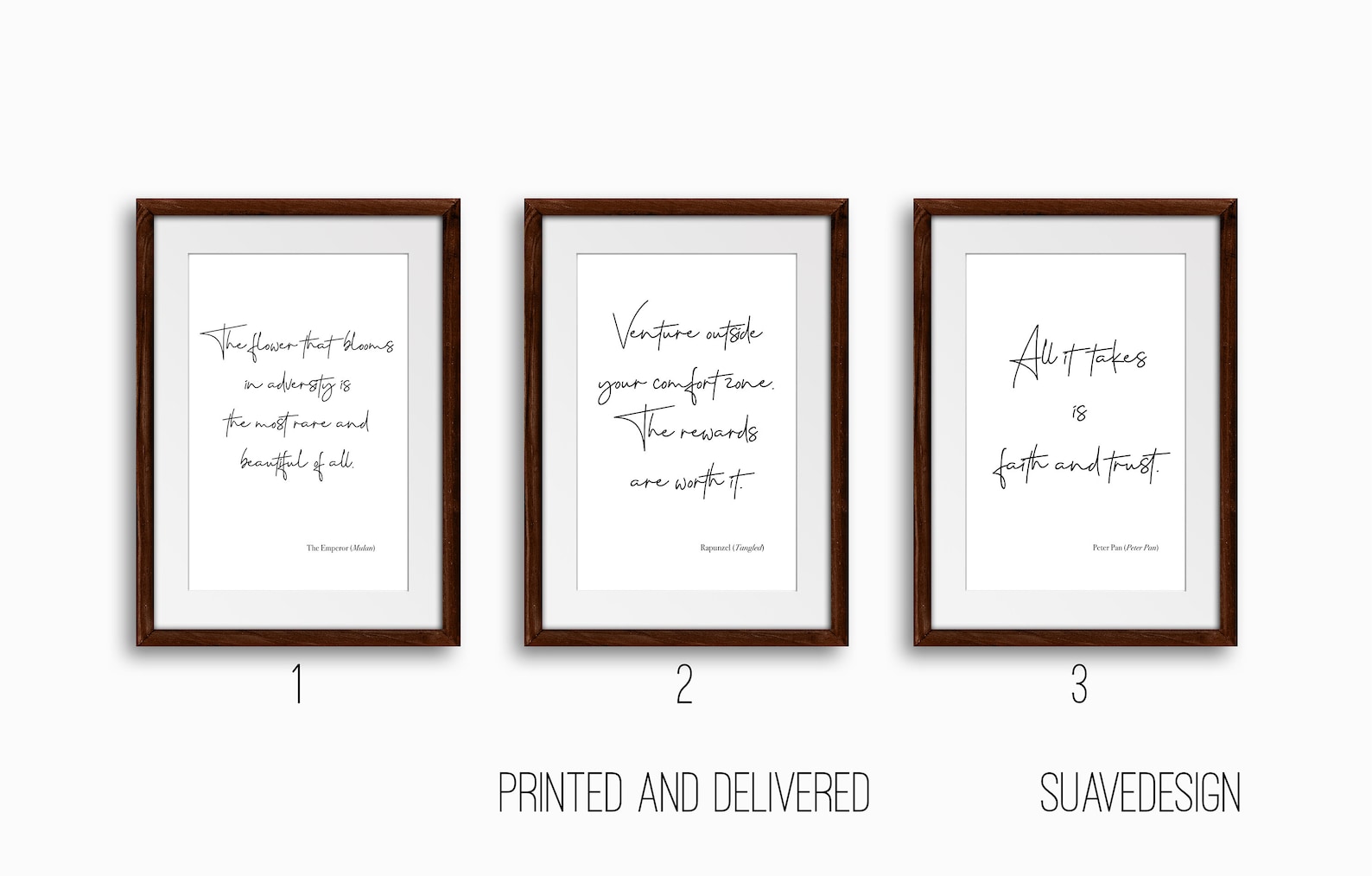 Set of 3 Motivational Walt Disney Quotes Prints Famous Wall - Etsy