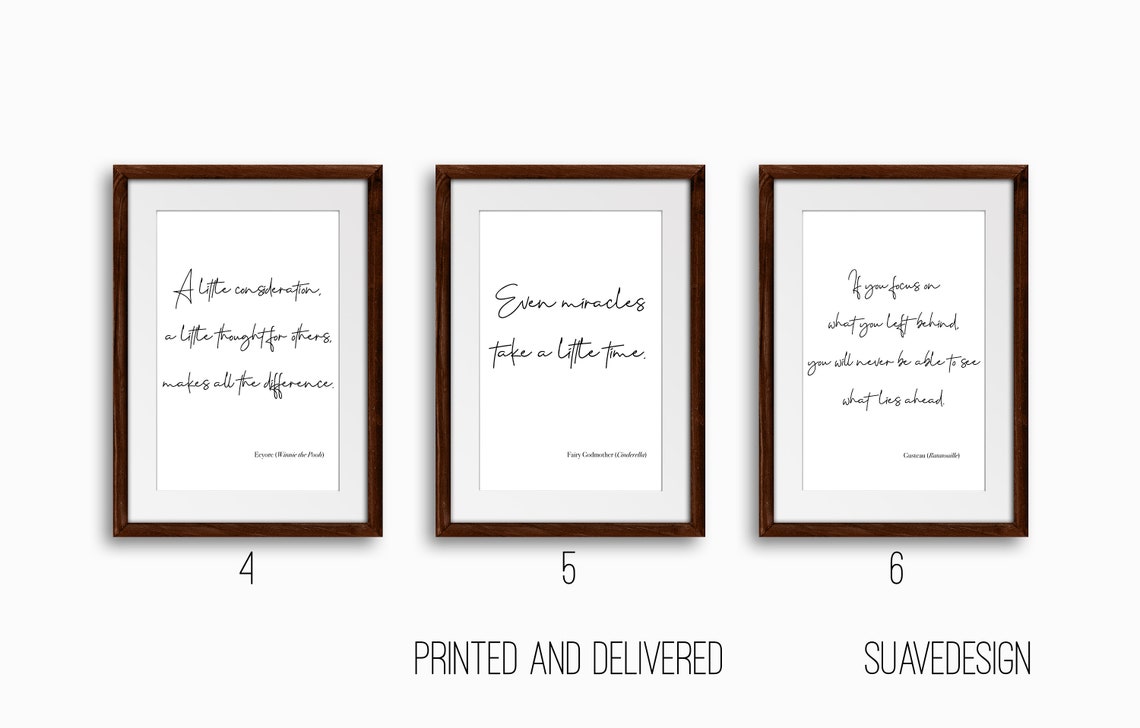 Set of 3 Motivational Walt Disney Quotes Prints Famous Wall Art ...