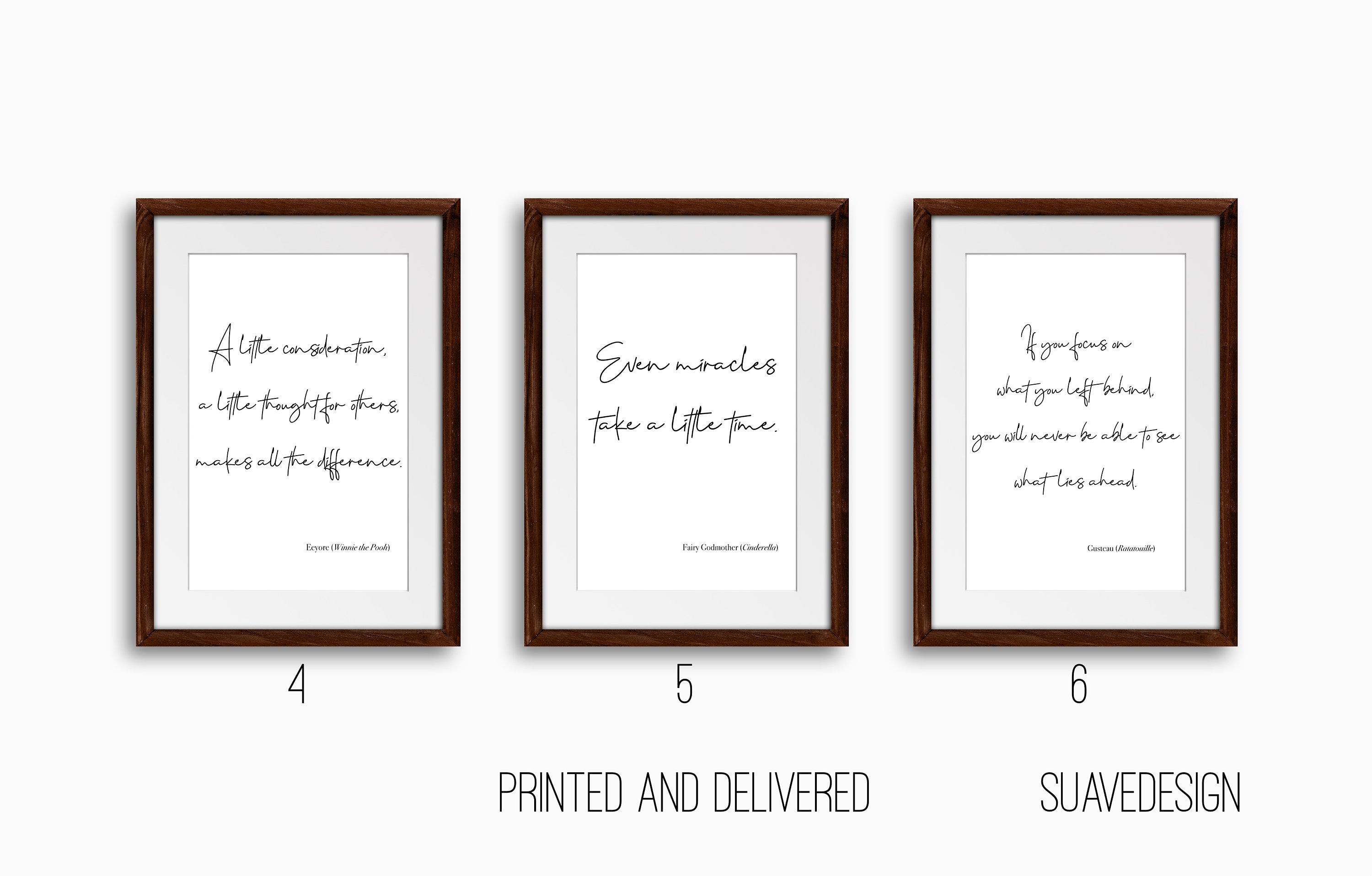 Set of 3 Motivational Walt Disney Quotes Prints Famous Wall Art ...