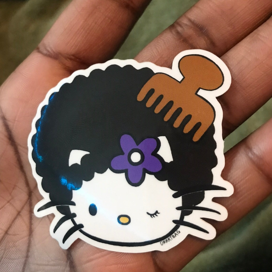 Afro Kitty Vinyl Sticker - Etsy