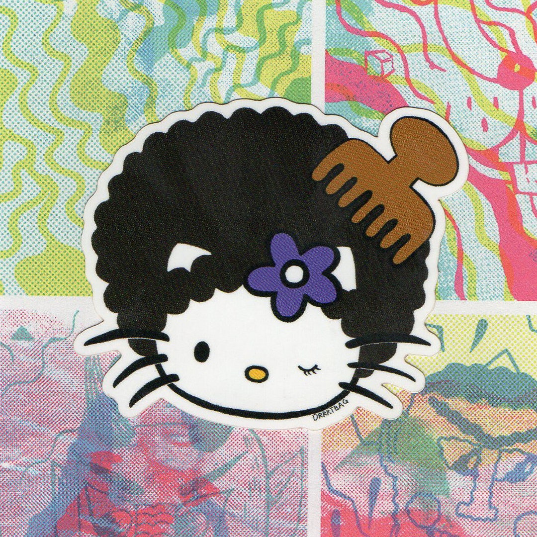 Afro Kitty Vinyl Sticker - Etsy