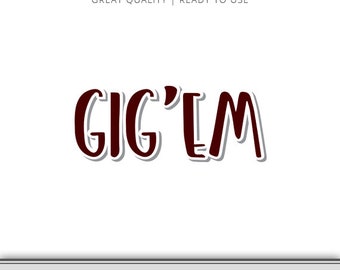 Gig em aggies | Etsy