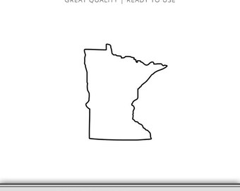 Mn state silhouette | Etsy