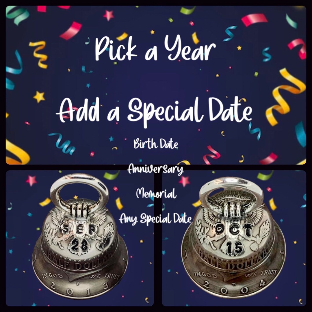 Coin Bell - Handmade (select a Year: 1971 - 2024 and Add a Special Date ...