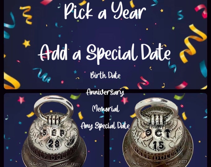 Coin Bell - Handmade (select a Year: 1971 - 2024 and Add a Special Date ...