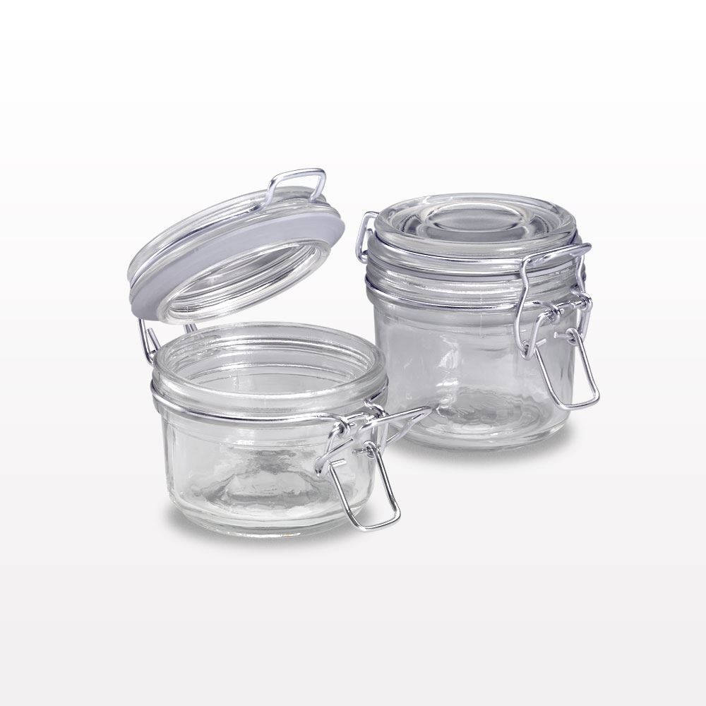 Hermetic Glass Storage Jar with airtight seal and metal hinged | Etsy