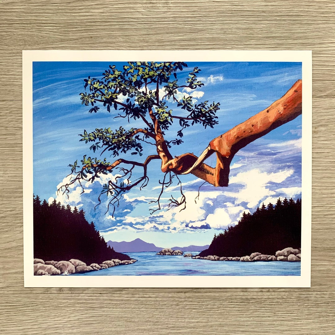 Seascape Print, 8" X 10" Ocean Print, Coastal Print, Arbutus Tree Print ...