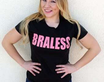 Braless t shirt | Etsy