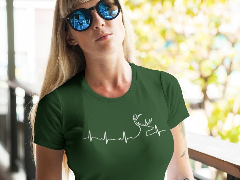 Women's Buck Pulse Shirt Printed Heartbeat Stag T-shirt - Etsy
