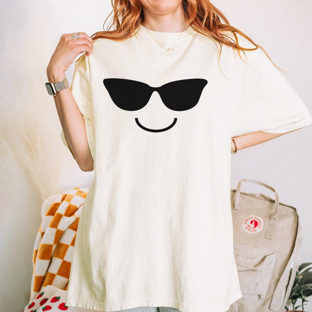 Emoticon Sunglasses Smile Face Vintage Soft Unisex T-shirt - Etsy