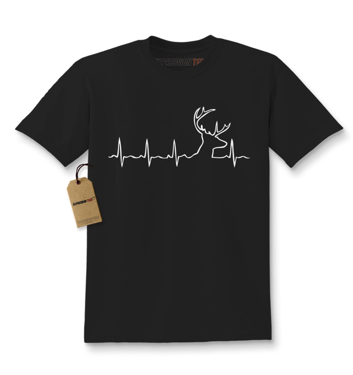 Kid’s Buck Pulse Shirt, Printed Youth Heartbeat Stag T-shirt, Hunter ...