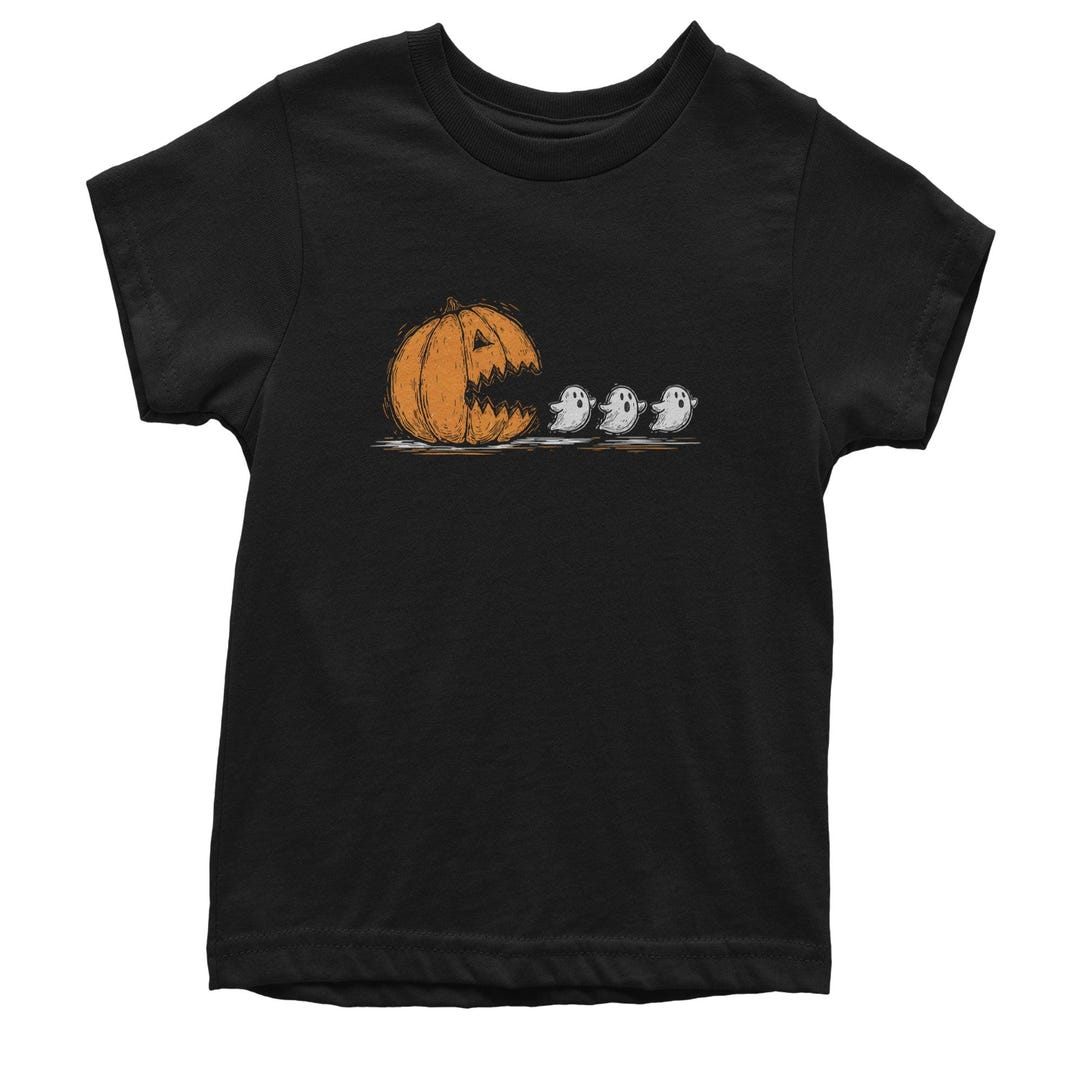 Pumpkin Pacman Chasing Ghosts Halloween Youth T-shirt - Etsy