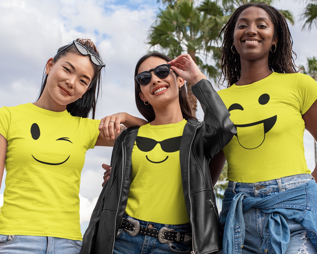 Womens Smile Face Emoticon T-shirt Collection Halloween Costume, Cheap ...