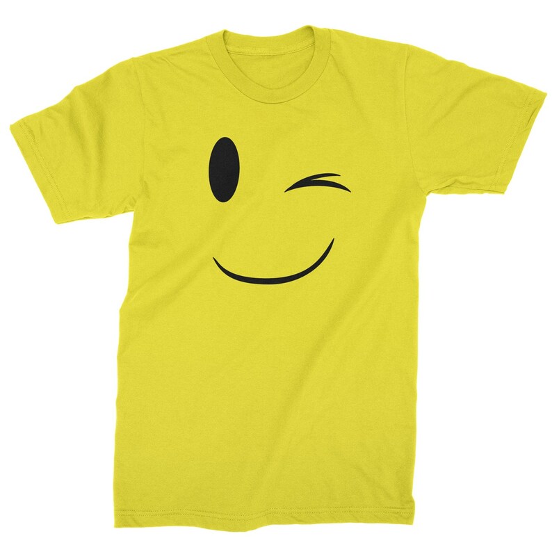 Emoticon Winking Smile Face Mens T-shirt - Etsy