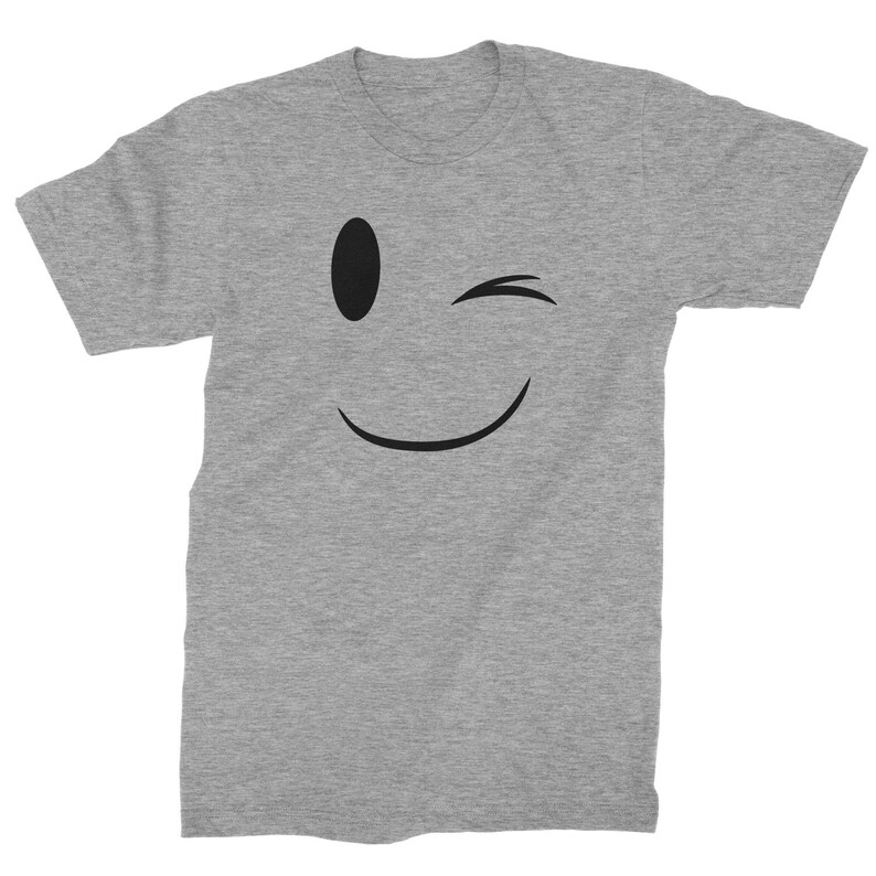 Emoticon Winking Smile Face Mens T-shirt - Etsy