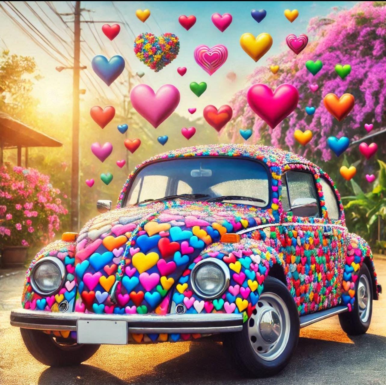 VW Beetle Valentines Day Heart Car Digital Image - Etsy Canada