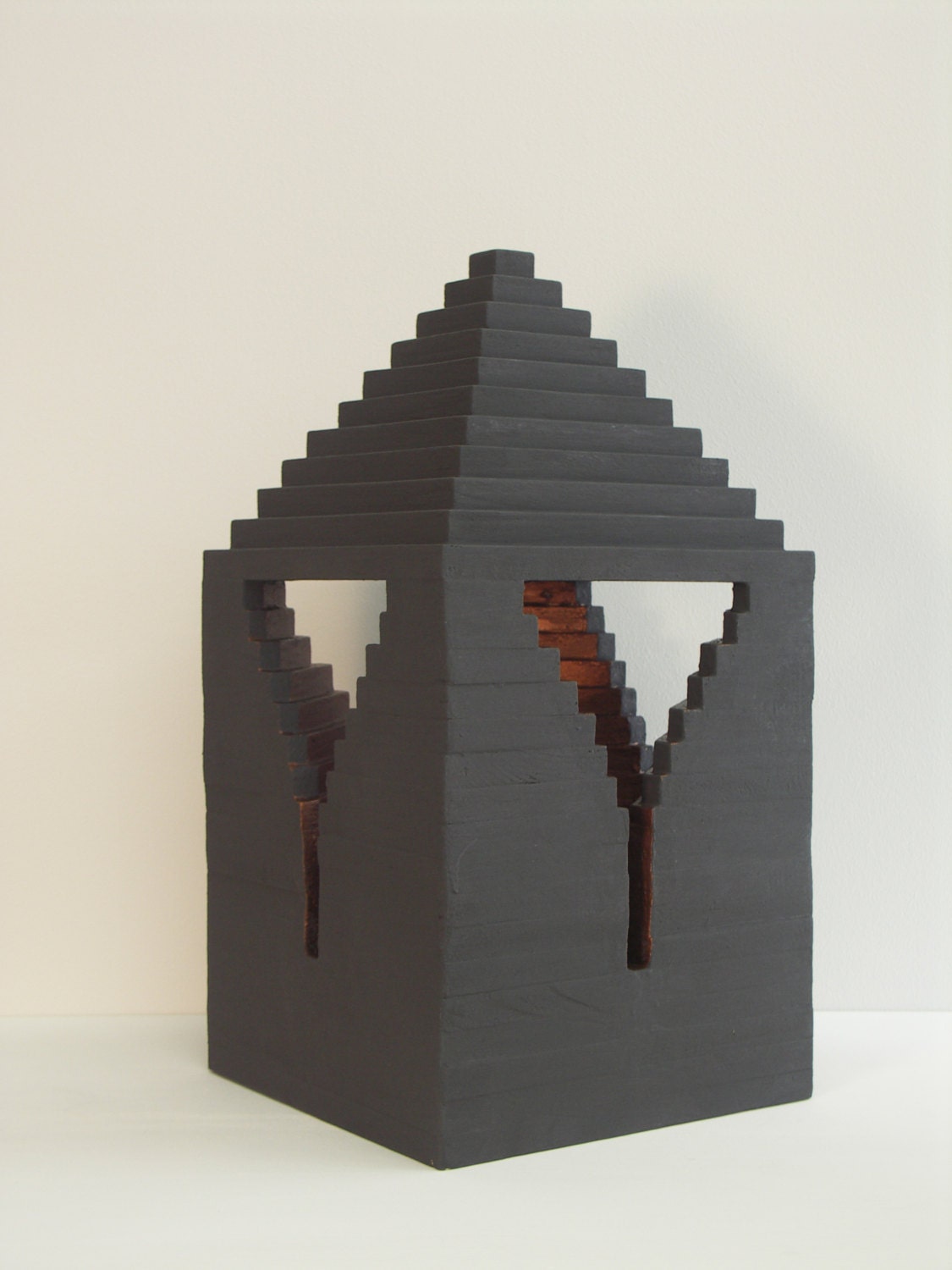 Pyramidal Keyhole Minimalism Wood Sculpture Architecture Monochrome ...