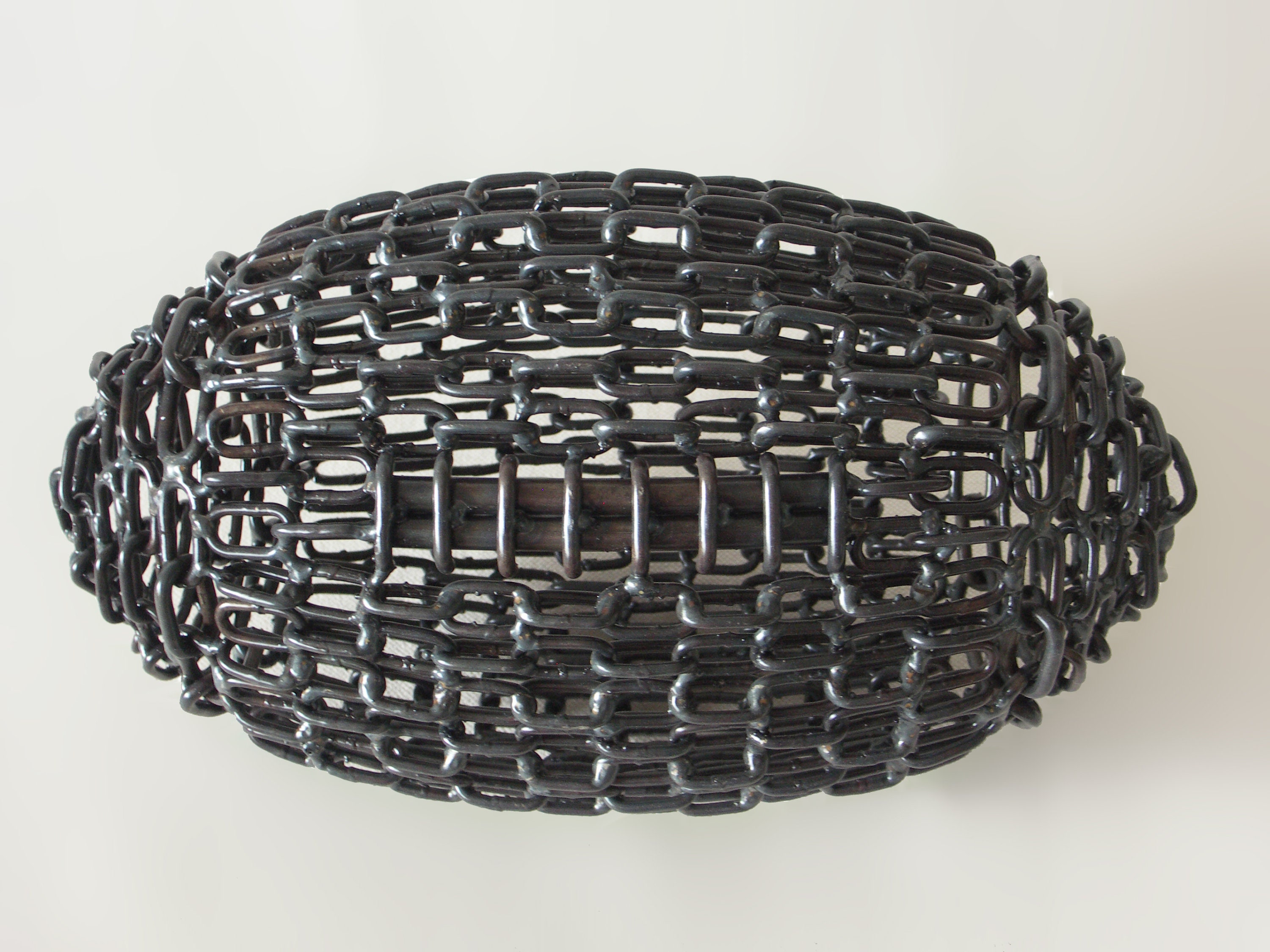 Handmade Modern Sculpture Football, Rugby Ball, Metalart. Welded Metal ...