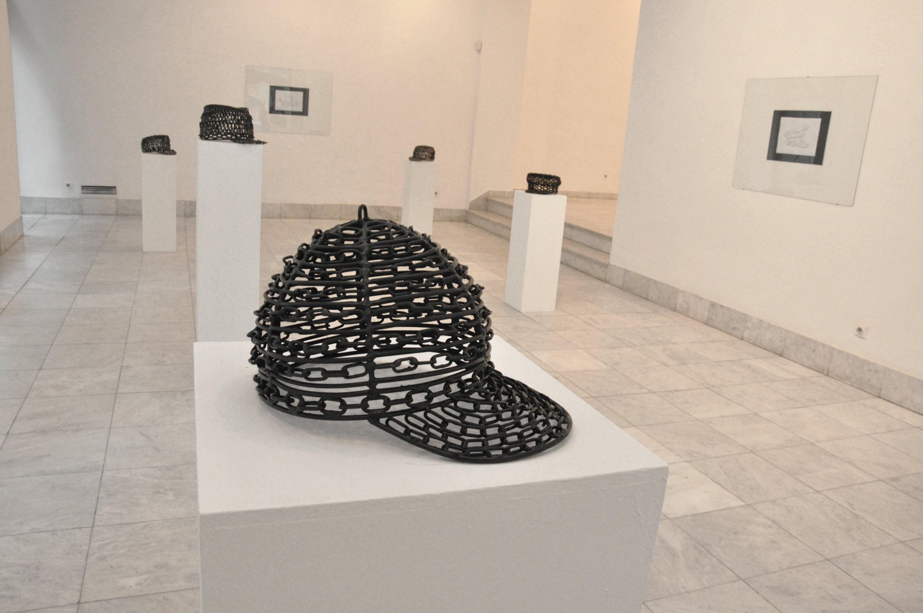Handmade Sculpture Baseball Cap Sport Hat Sports Metal Sculpture Chains ...