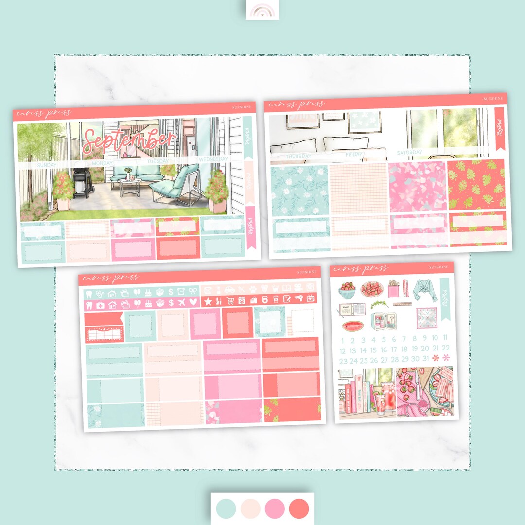 Sunshine Monthly Planner Sticker Kit September & Undated Options, Fall ...