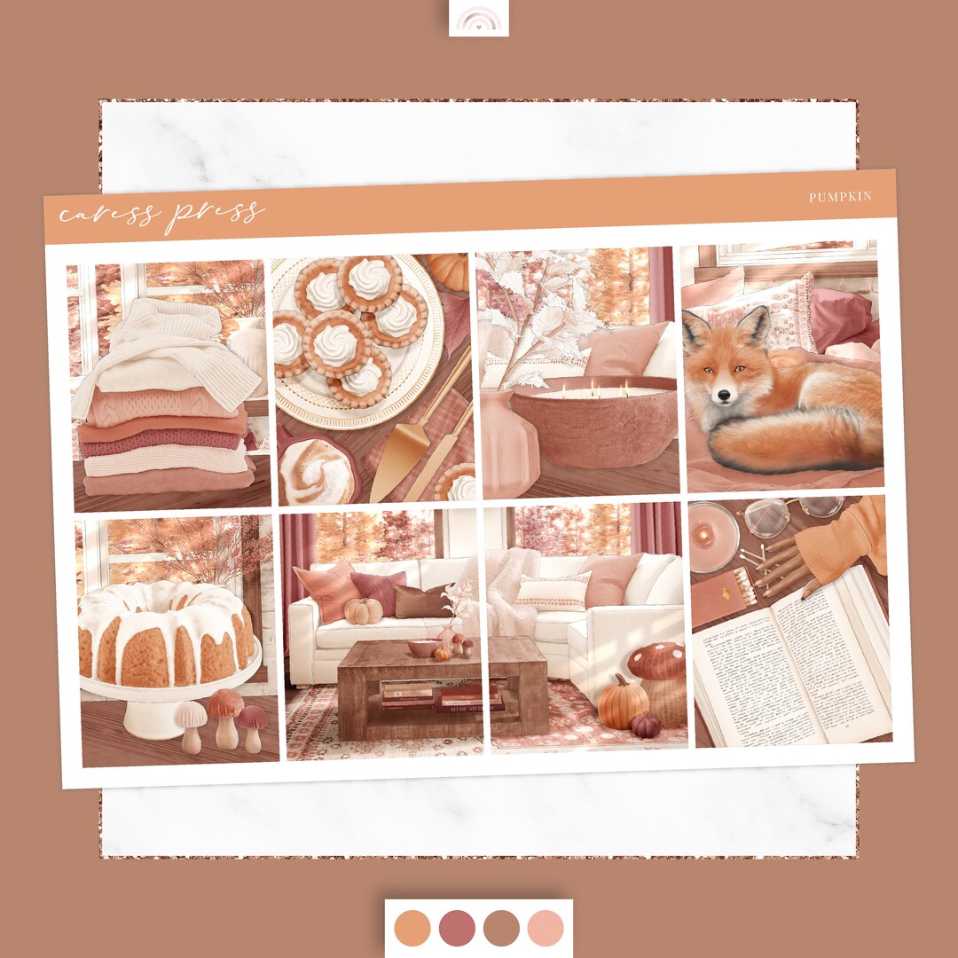 Pumpkin Weekly Planner Sticker Kit - Etsy