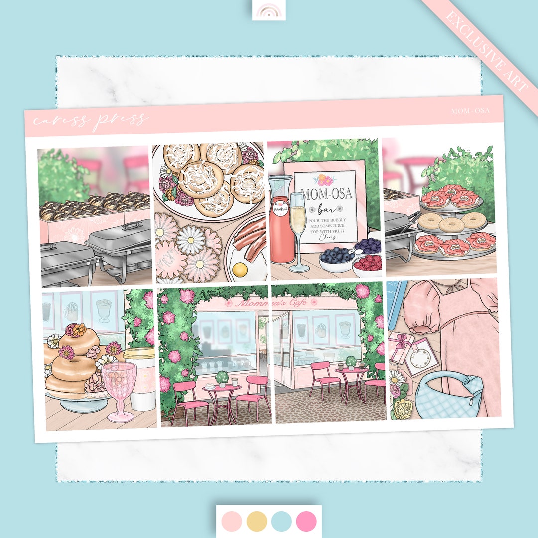 Mom-osa Mother's Day Planner Sticker Kit / Exclusive Custom Artwork - Etsy