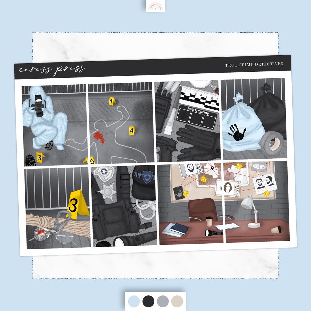 True Crime Detective Weekly Planner Sticker Kit - Etsy