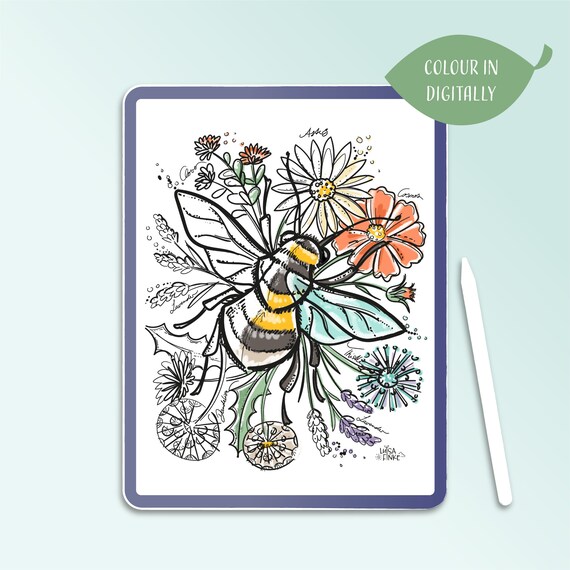 Bumblebee And Flower Coloring Page